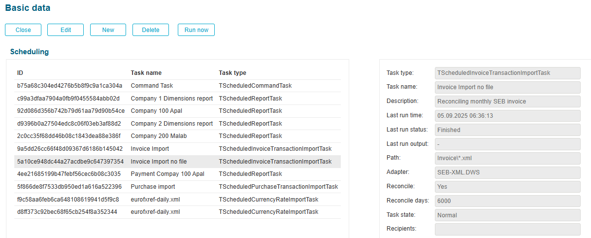 Scheduler additional fields
