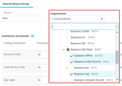 Multiselect and delete SmartCoding settings