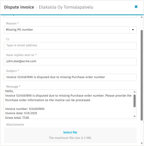 Dispute templates now support dynamic tags for invoice number, invoice ...
